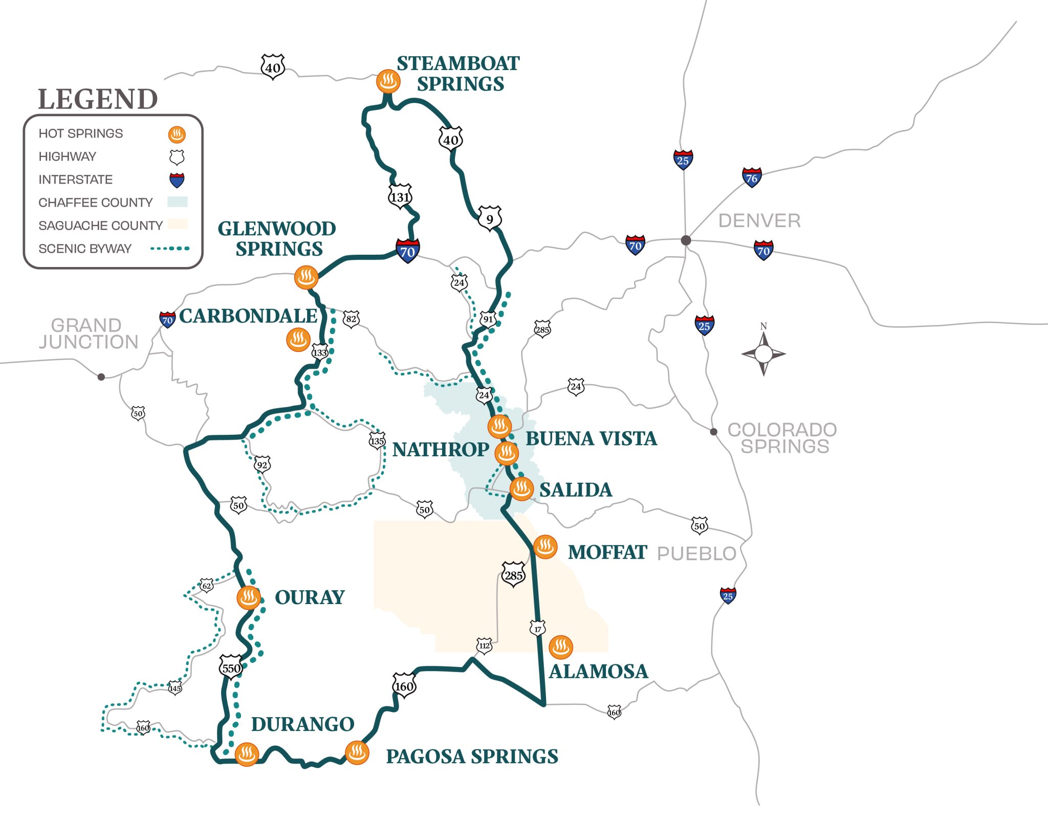 Colorado Hot Springs Loop Sample Itinerary - Colorado Historic Hot ...